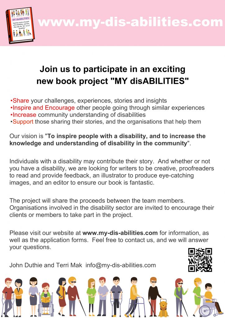 Disability Book Project - 'MY disABILITIES' - an exciting new book project